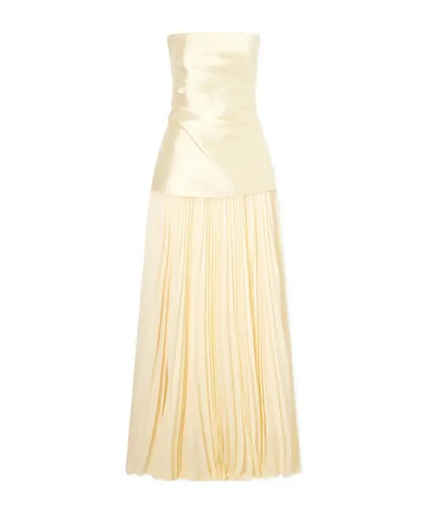 Solace Steapless Twill And Chiffon Gown