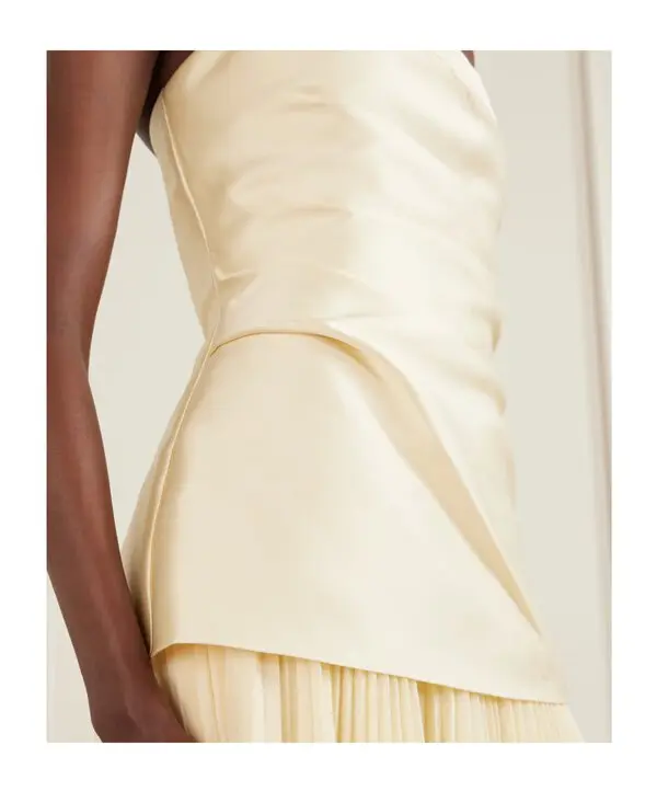 Solace Steapless Twill And Chiffon Gown