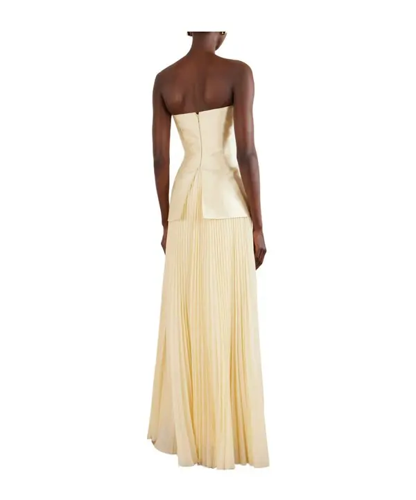 Solace Steapless Twill And Chiffon Gown