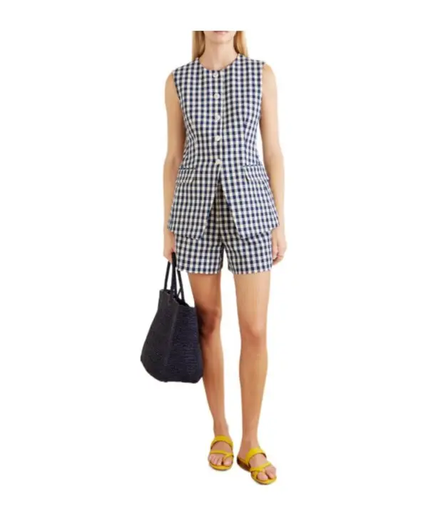 Veronica Beard High-waisted Plaid Shorts