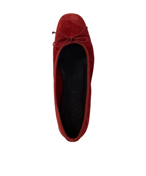 AeydĒ Bow-detailed Suede Ballet Flats - No
