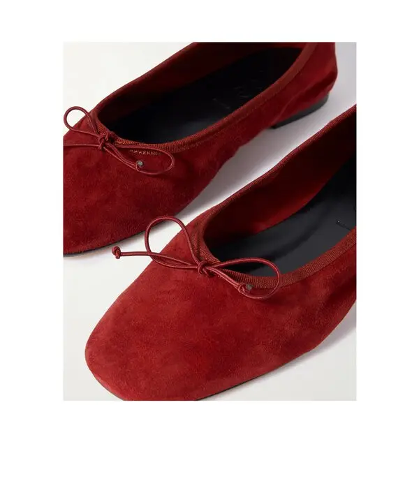 AeydĒ Bow-detailed Suede Ballet Flats - No