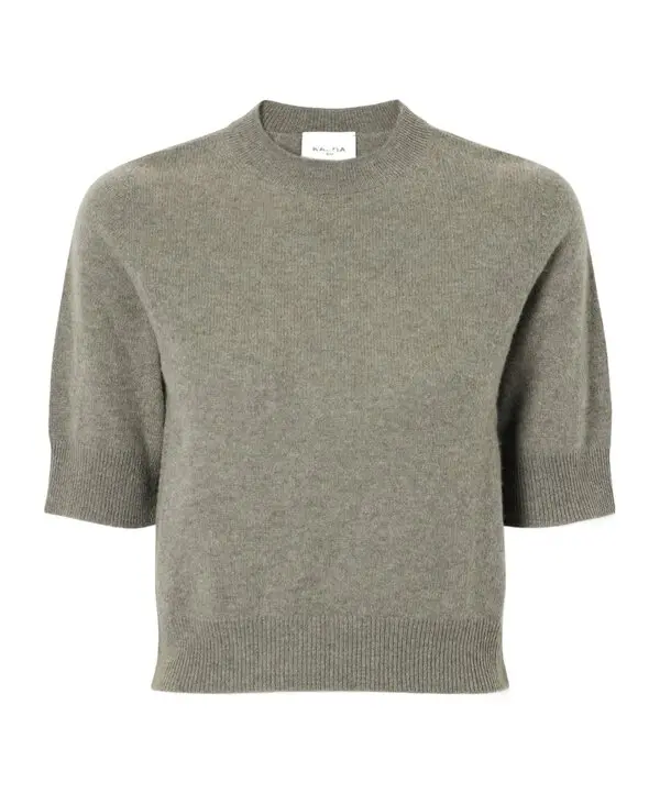 Le Kasha Greygreen Cropped Knit Top