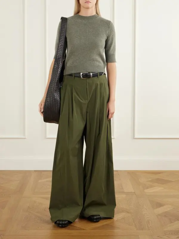 Le Kasha Greygreen Cropped Knit Top