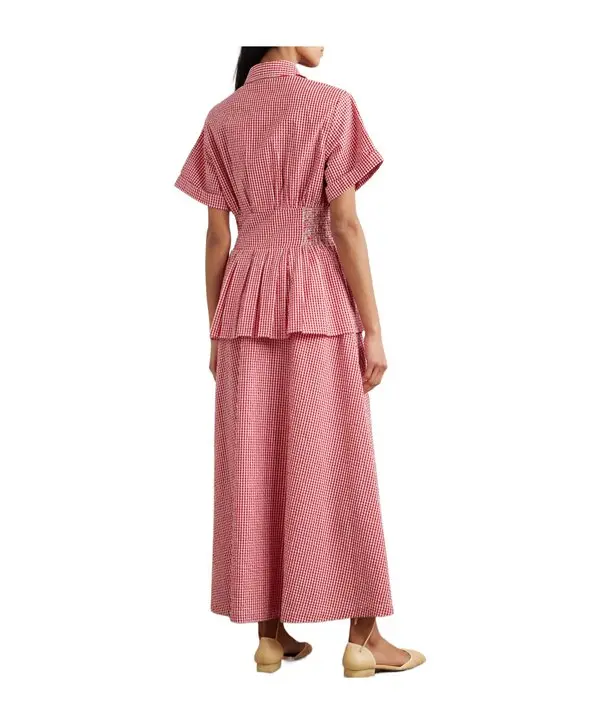 Rosie Assoulin Gingham Cotton-seersucker Maxi Shirt Dress - No