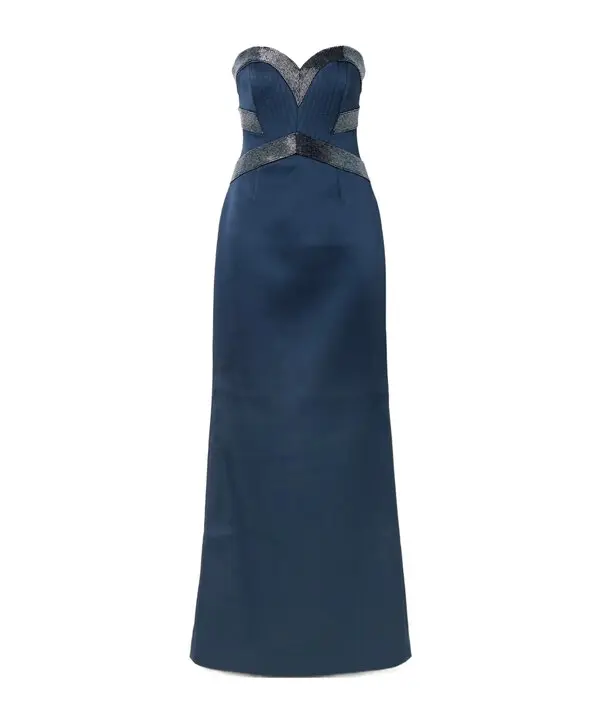 Rebecca Vallance Strapless Bead-embellished Satin Gown - No