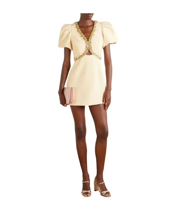 Rebecca Vallance Alexandrite Embellished Cady Mini Dress - No