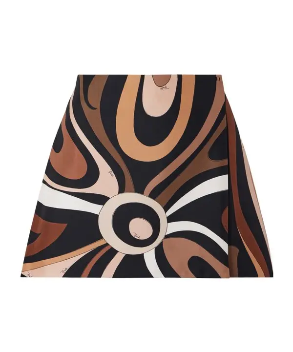 Emilio Pucci Printed Silk-twill Mini Skirt