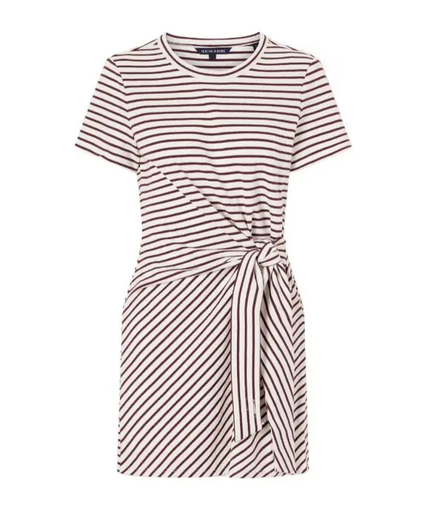 Veronica Beard Striped Knotted Jersey Mini Dress - No