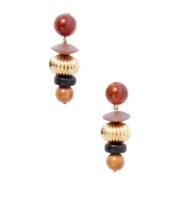 JENNIFER BEHR Woodbead Long Earrings