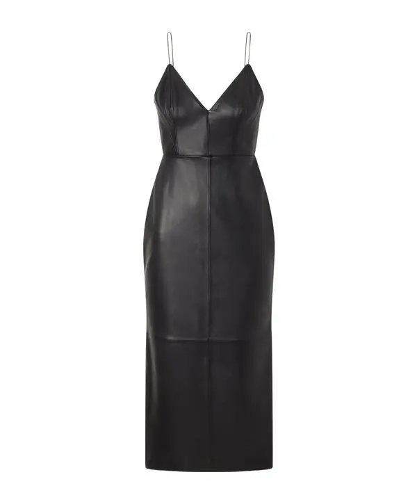 Alex Perry Leather Midi Dress