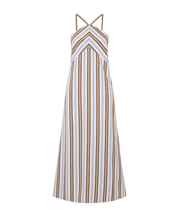 Rosie Assoulin Maybe Striped Poplin Maxi Dress