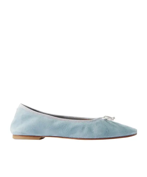 AeydĒ Bow-detailed Suede Ballet Flats - No