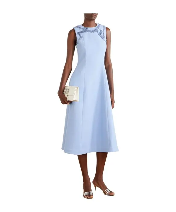Rebecca Vallance Embellished Cady Midi Dress