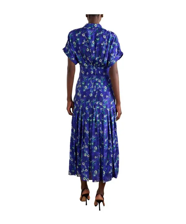 Saloni Floral-printed Chiffon Midi Dress