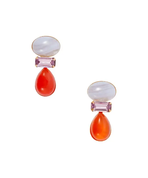 JENNIFER BEHR Twotone Spliced Teardrop Earrings - White