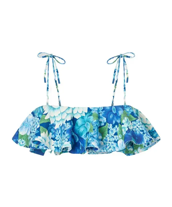 ALEMAIS Ruffled Floral-print Bikini Top - No