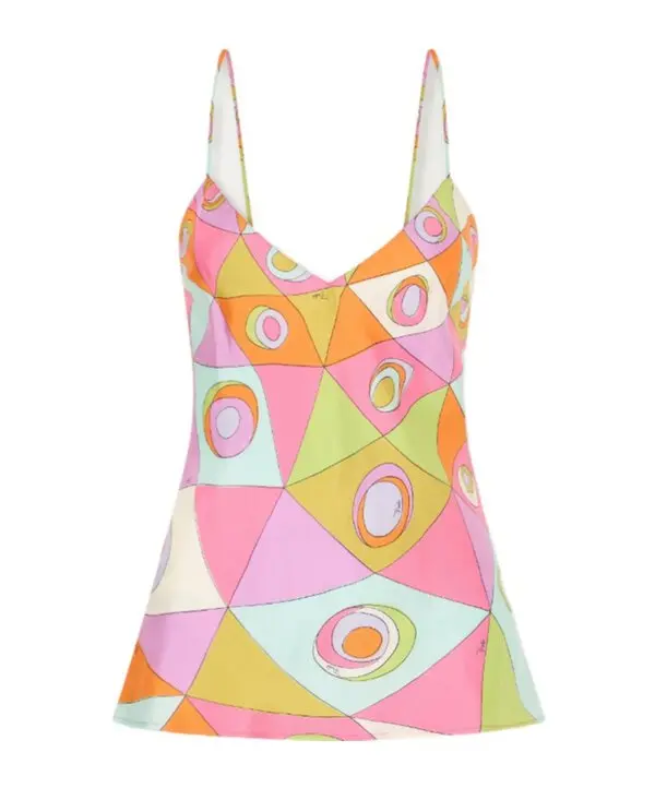 Emilio Pucci Printed Silk-twill Tank
