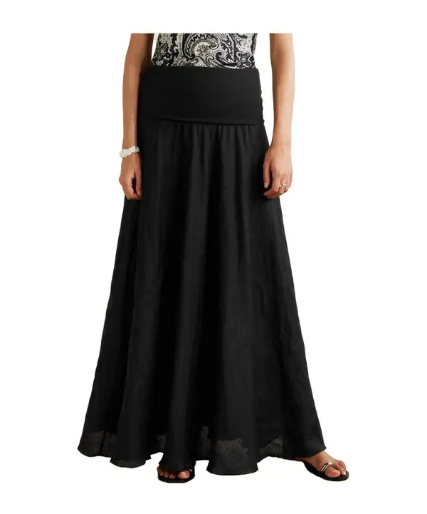 Johanna Ortiz Linen-cotton Blend Maxi A-line Skirt