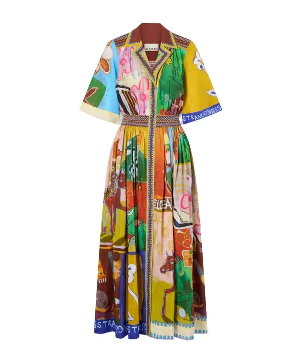 ALEMAIS Mlak Graphic-print Maxi Dress - Brown