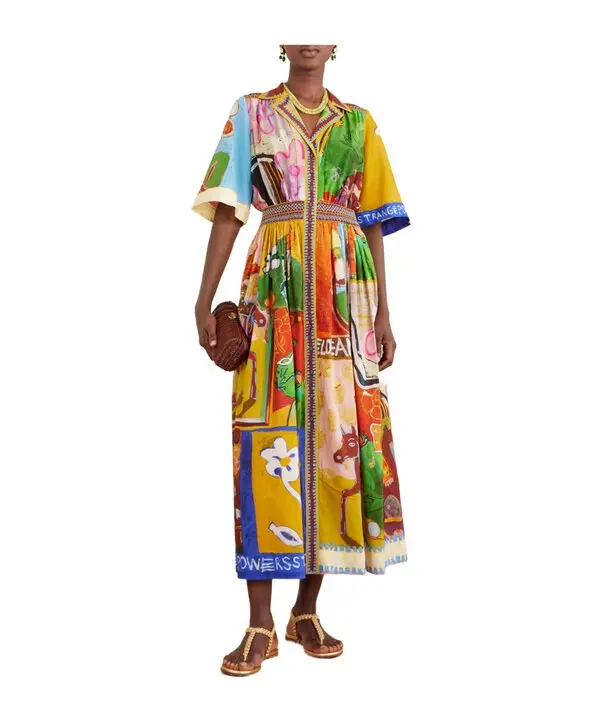 ALEMAIS Mlak Graphic-print Maxi Dress