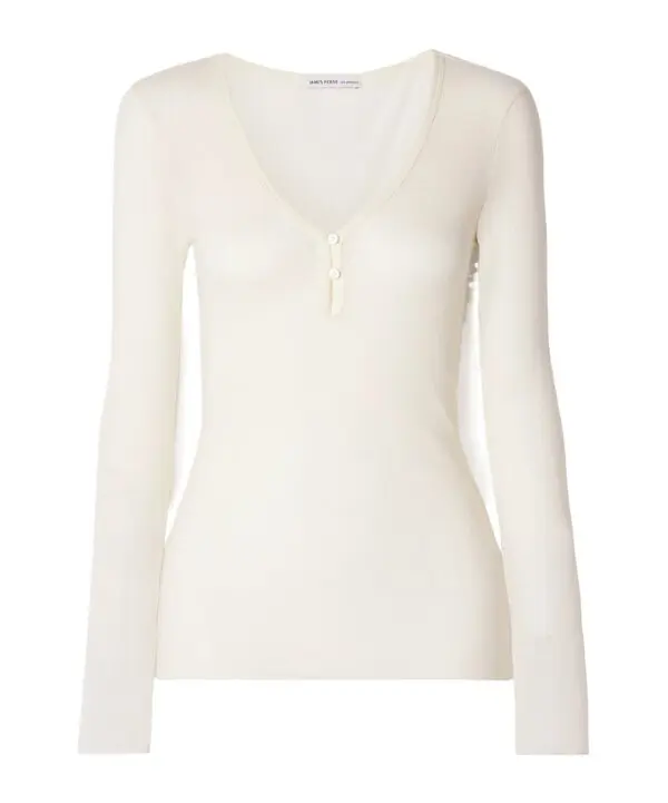 JAMES PERSE Ribbed Cotton And Cashmere Blended Top - No