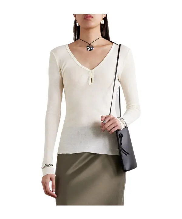 JAMES PERSE Ribbed Cotton And Cashmere Blended Top