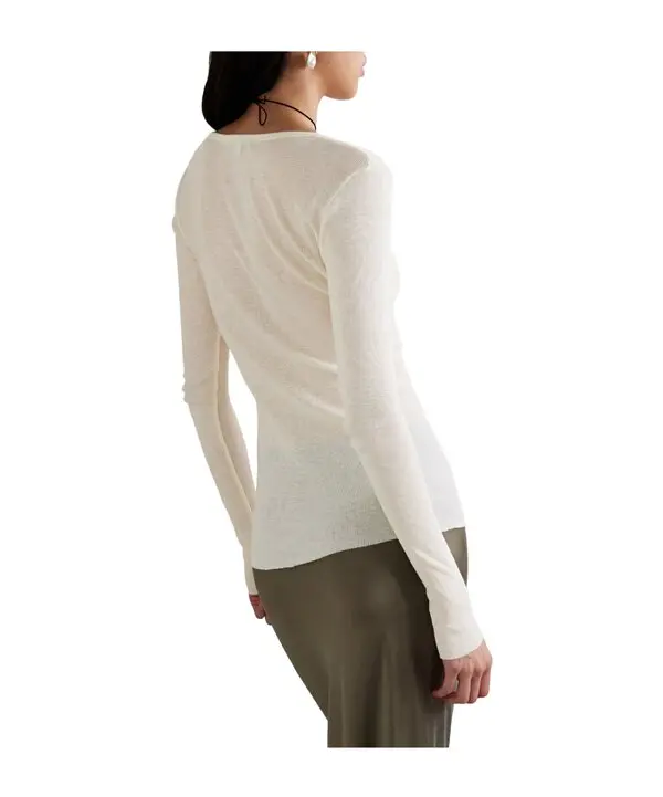 JAMES PERSE Ribbed Cotton And Cashmere Blended Top
