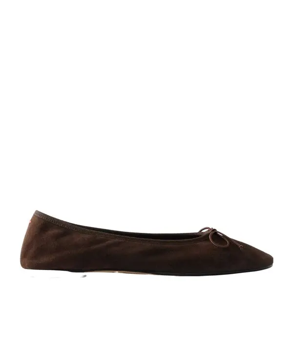 AeydĒ Tiby Bow-detailed Suede Ballet Flats