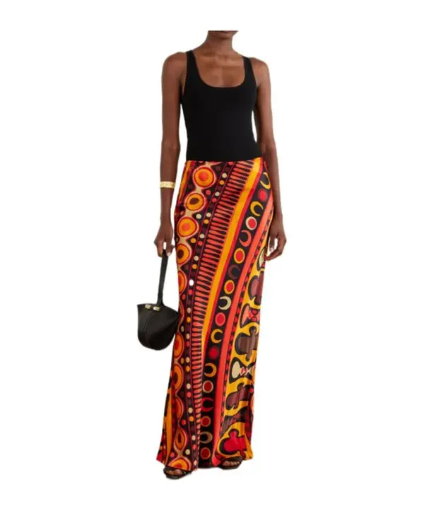 Emilio Pucci Printed Tulle Maxi Skirt