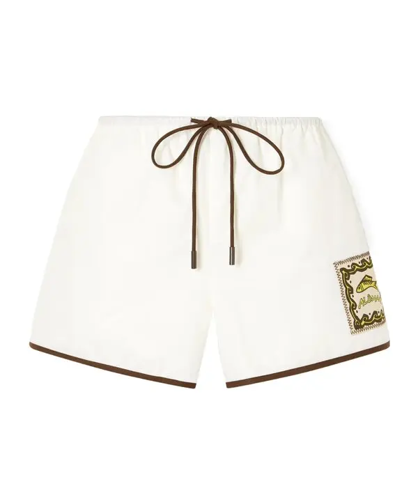 ALEMAIS Embroidered Cotton-poplin Shorts - No