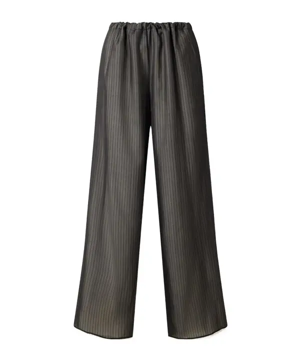 KALLMEYER Cairo Striped Silk And Cotton-poplin Wide-leg Pants