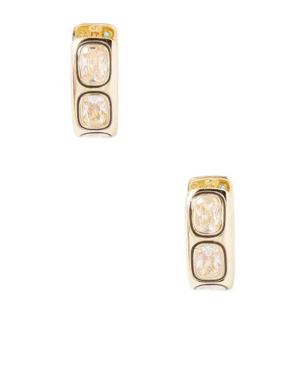 Assouline Gold Square Crystal Earrings - Yellow