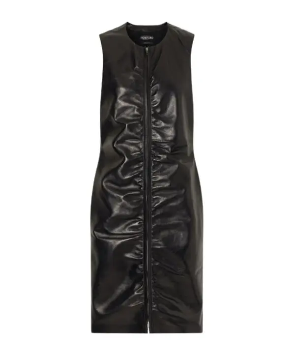 TOM FORD Leather Midi Dress - Black