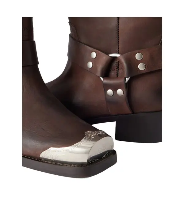 Paris Texas Embellished Leather Ankle Boots