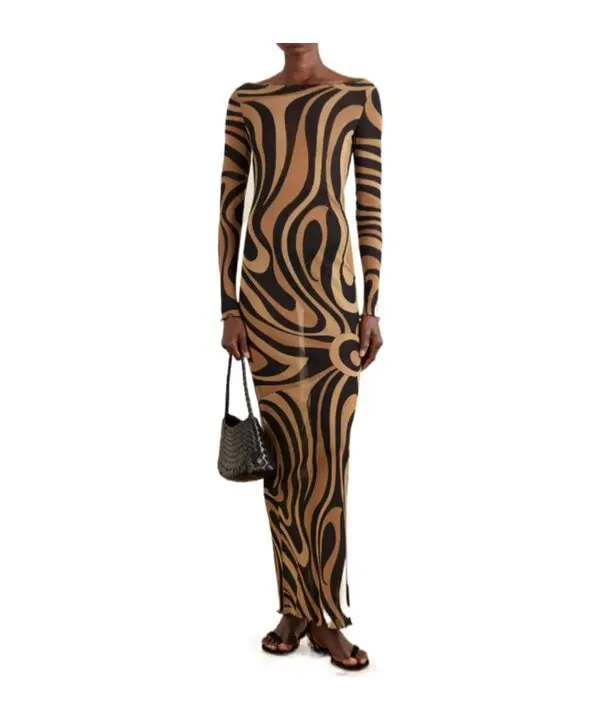 Emilio Pucci Printed Mesh Maxi Dress