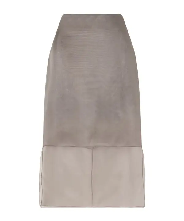 Brandon Maxwell Silk-organza Midi Skirt - No