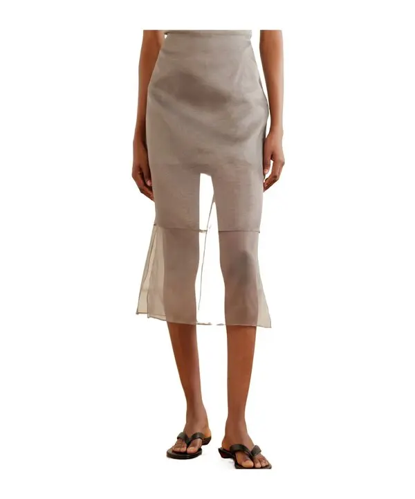 Brandon Maxwell Silk-organza Midi Skirt