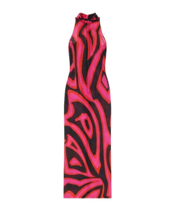 Emilio Pucci Printed Mesh Maxi Dress