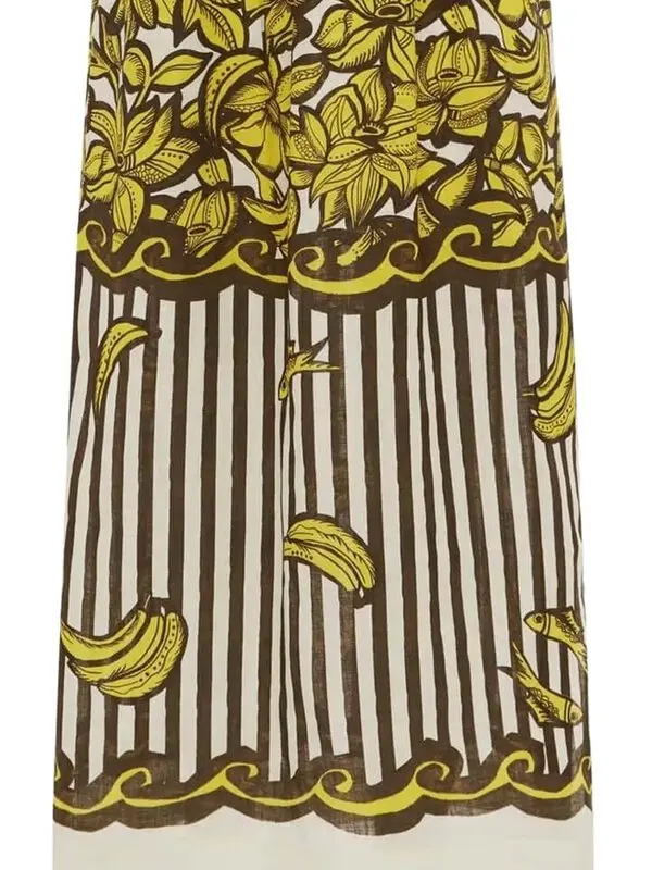 ALEMAIS Printed Hemp Midi Dress