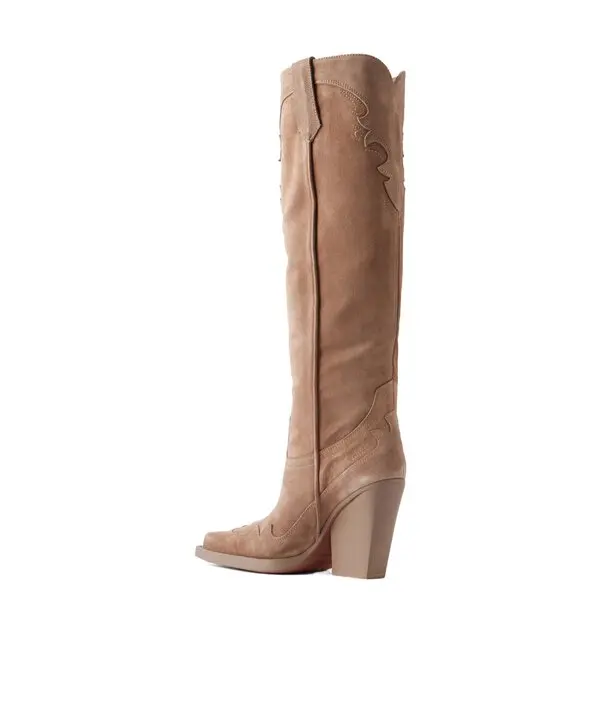 Paris Texas Solid Color Suede Knee-high Boots