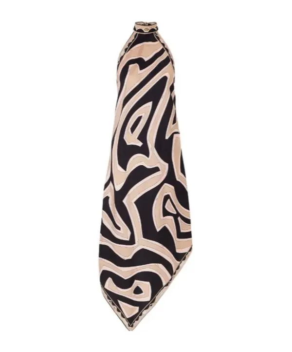 Emilio Pucci Asymmetric Printed Silk-twill Halterneck Dress