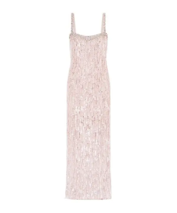 Jenny Packham Crystal-embellished Sequined Tulle Gown