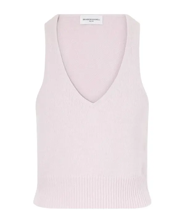 Brandon Maxwell Sleepless V-neck Knit Tank Top