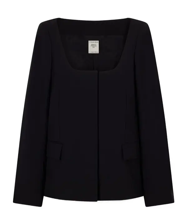 Calvin Klein Squareneck Cropped Blazer - No