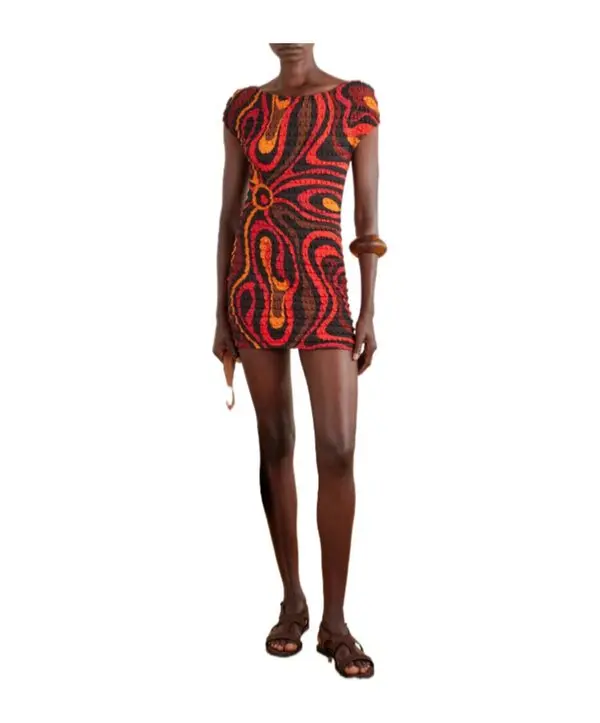 Emilio Pucci Shibori Crinkled-crepe Printed Mini Dress