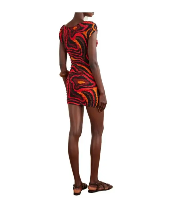 Emilio Pucci Shibori Crinkled-crepe Printed Mini Dress