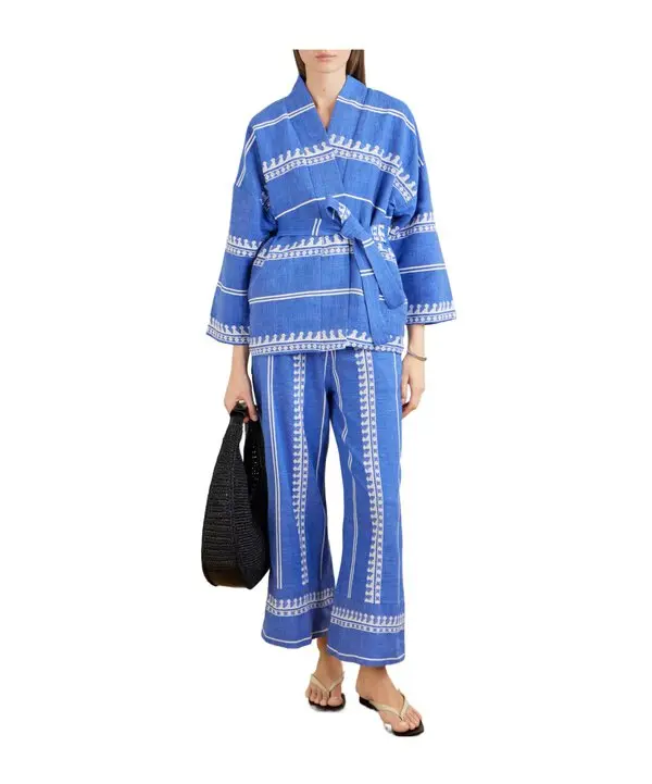 LEMLEM Tie-detailed Cotton-gauze Jacket