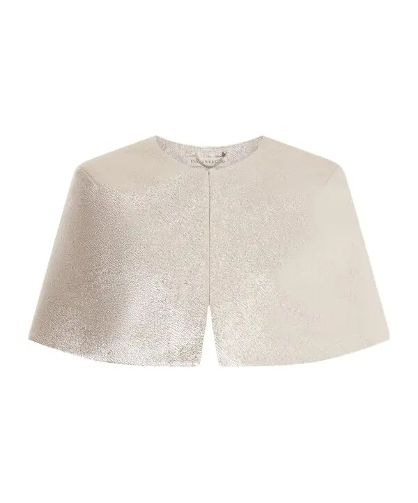 EMILIA WICKSTEAD Domie Cloqué Metallic Cape