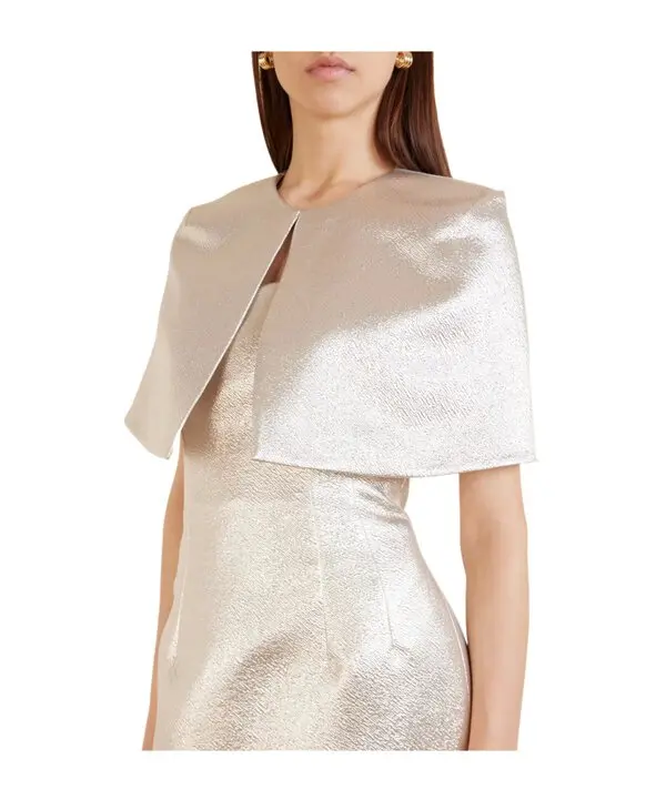 EMILIA WICKSTEAD Domie Cloqué Metallic Cape